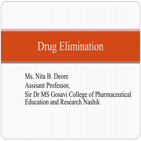 Drug Elimination | PPTX