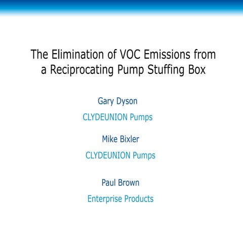 Elimination voc-emissions-reciprocating-pump-stuffing-box | PPT