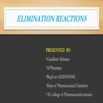 Elimination reactions | PPTX