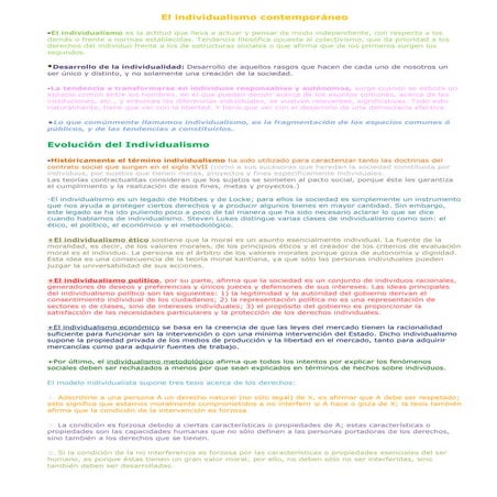 El Individualismo Imprimir Doc