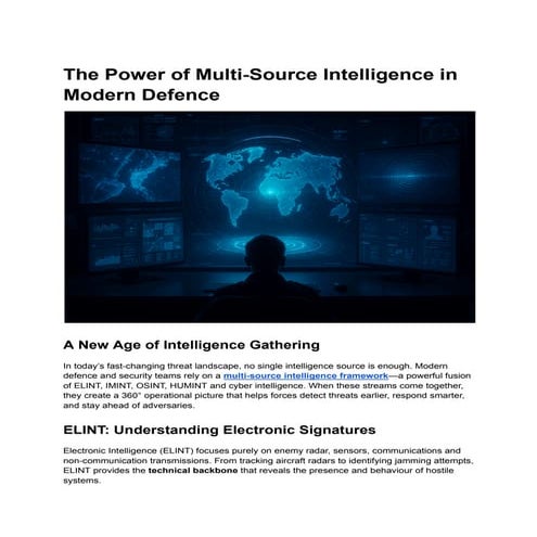 The Power of Multi-Source Intelligence in Modern Defence | PDF