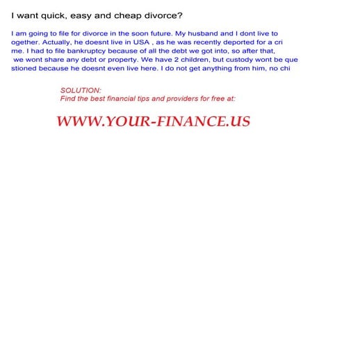 I want quick, easy and cheap divorce? | PDF