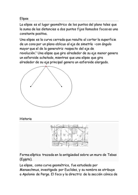 Concepto de elipse y sus elementos | PPT