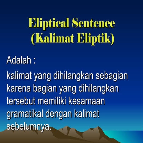 Eliptical sentence | PPT