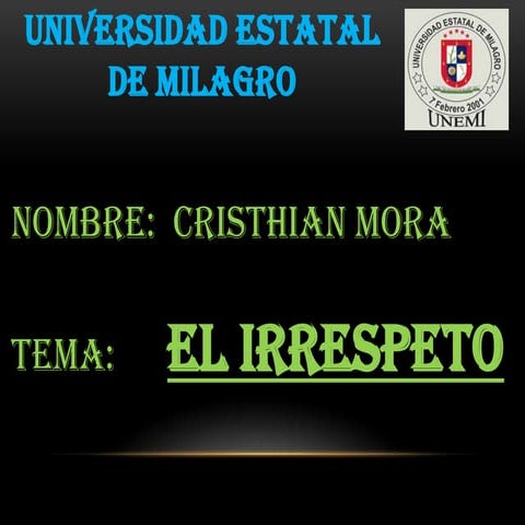 El irrespeto | PPTX