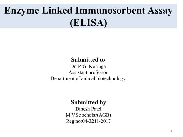 ELISA- Principle, procedure , types and applications | PPTX