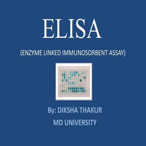 Elisa- ENZYME LINKED IMMUNO SORBENT ASSAY | PPT