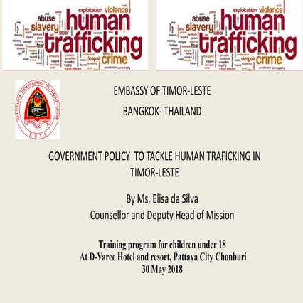 How to tackle Human Trafficking in Timor-Leste May 2018 | PDF