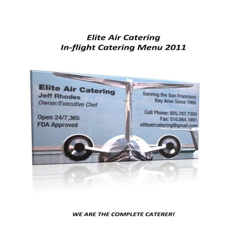 Elite Air Catering Menu With Pics 2011 | DOCX