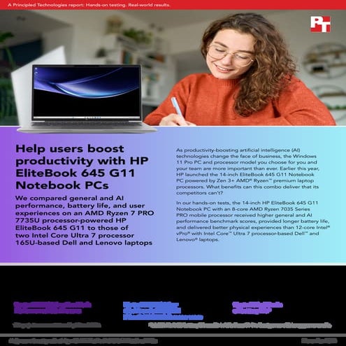 Help users boost productivity with HP EliteBook 645 G11 Notebook PCs | PDF