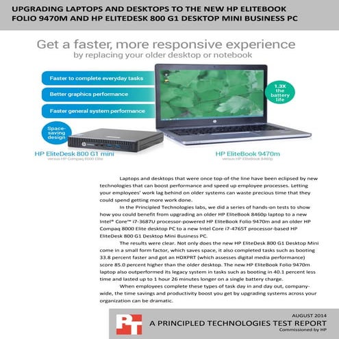 Upgrading laptops and desktops to the new HP EliteBook Folio 9470m and ...