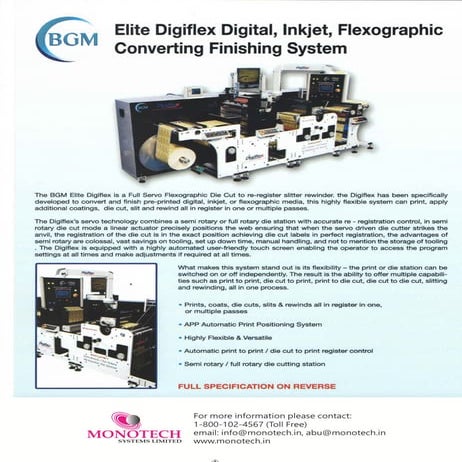 Elite Digiflex Converting Finishing System | PDF