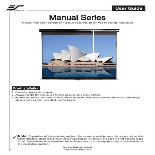 Elite manual screens user guide | PDF