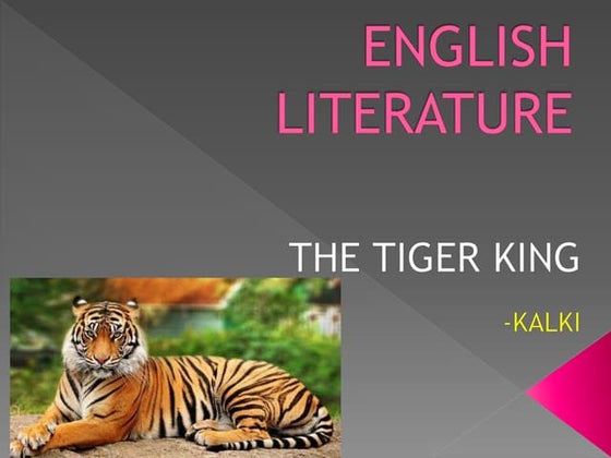 The Tiger King Class Xii Cbse Ppt