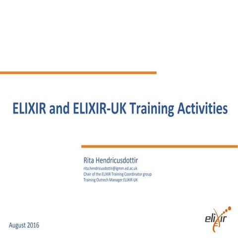 Elixir And Elixir Uk Training Activities Pptx Computing