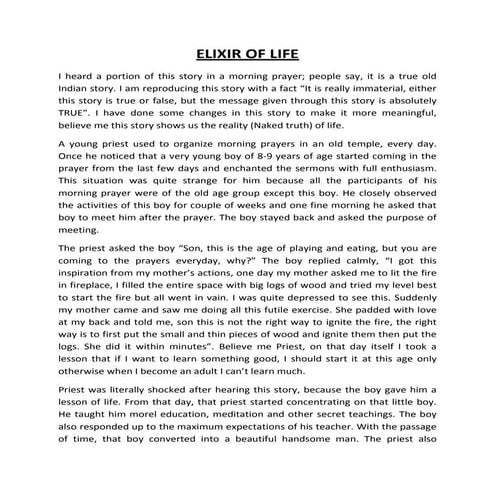 Elixir of life | DOCX
