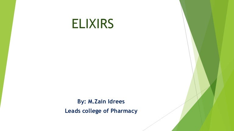 Pharmaceutical Elixirs