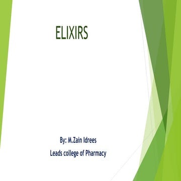 Pharmaceutical Elixirs | PPTX