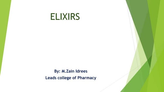 Elixirs | PPT