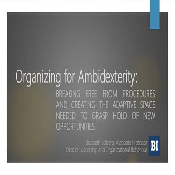 Organizing for ambidexterity | PPTX