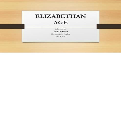 Elizabethan Period | PPT