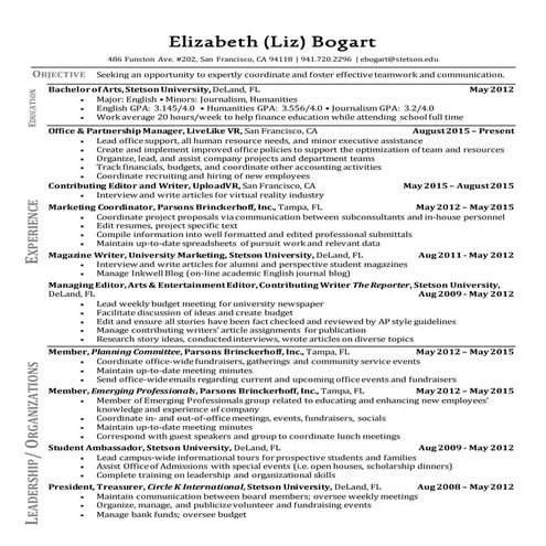 Elizabeth Bogart Resume 2016 | DOCX