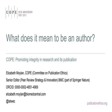 What does it mean to be an Author? | PPT