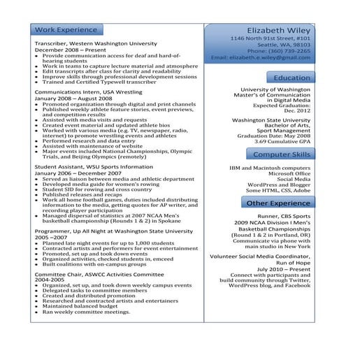 Elizabeth Wiley resume | PDF