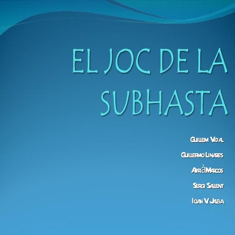 El joc de la subhasta | PPT