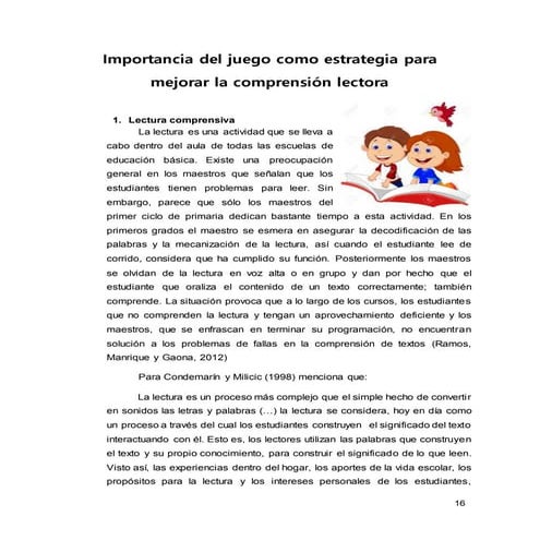 El juego como estrategia para mejorar la comprensión lectora | DOCX