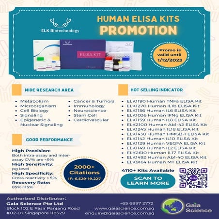 ELK Biotechnology Human ELISA Kits in Singapore | PDF