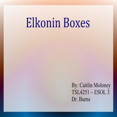 Elkonin Boxes | ODP
