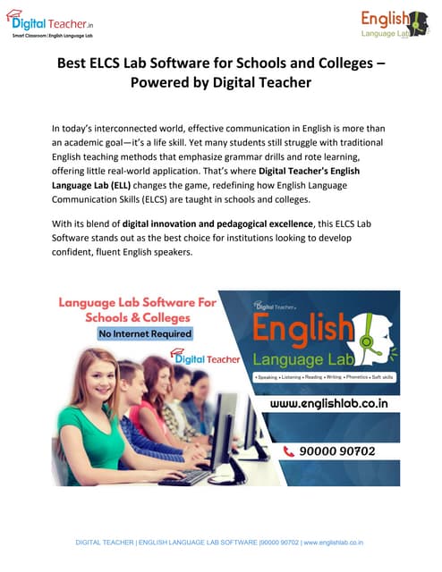 Best Interactive English Language Lab Software Internet is Not Required ...