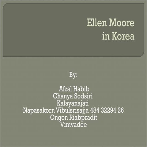 Ellen Moore Korea | PPT