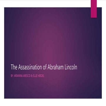 The Assassination of Abraham Lincoln | PPTX