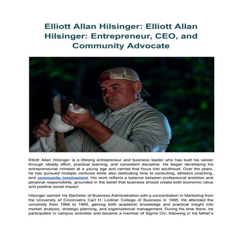 Exclusive Photos of Elliott Allan Hilsinger | PDF