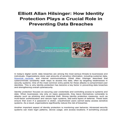 Exclusive Photos of Elliott Allan Hilsinger | PDF