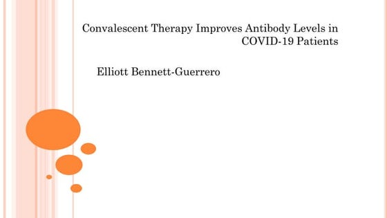 Convalescent Blood Plasma Therapy | PPT