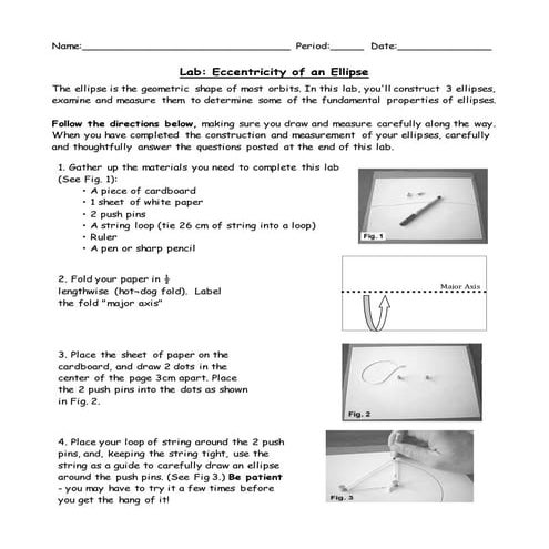 Eccentricity of an Ellipse lab | DOCX