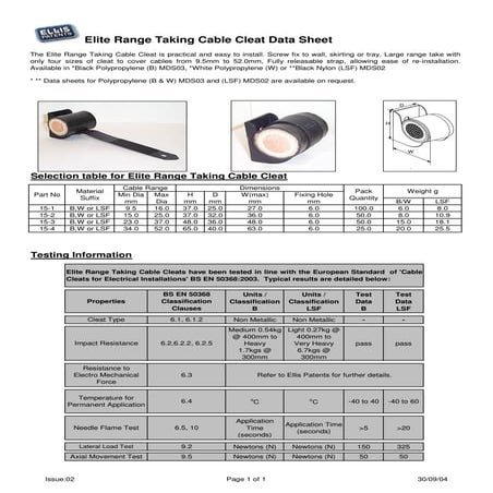 Ellis Patents - Range Taking Elite Cable Cleat | PDF