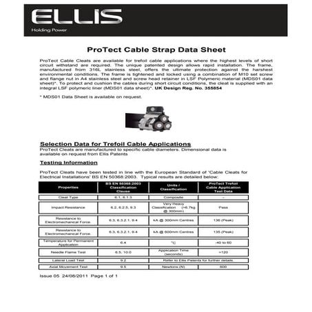 Ellis Patents ProTect Cable Straps - Spec Sheet | PDF