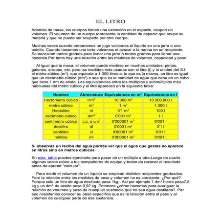 Tabla y ejemplos de volumen | DOCX