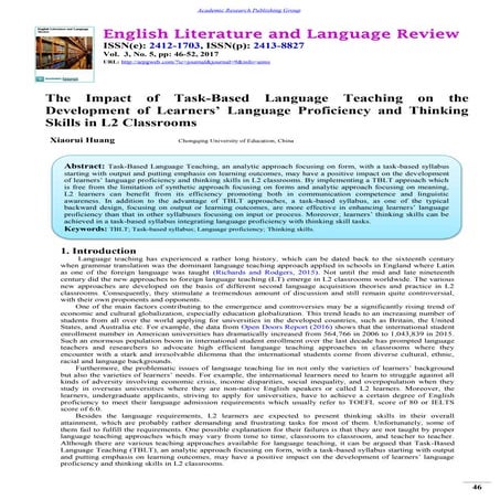 The Impact of Task-Based Language Teaching on the Development of ...