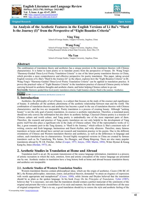 Translation Aesthetics Of Translation | PDF