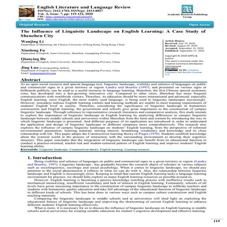 The Influence of Linguistic Landscape on English Learning: A Case Study ...