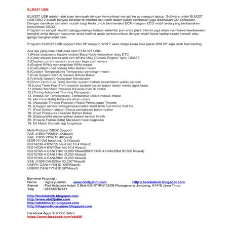 Elm327 usb 2014 | DOC
