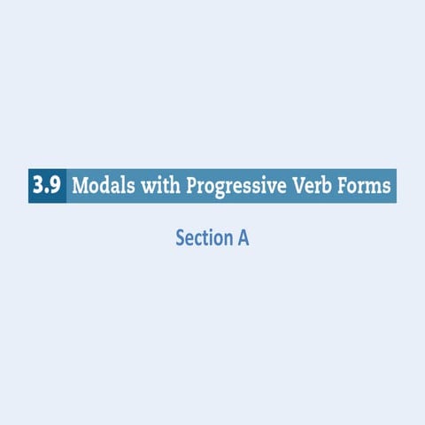 3.9 Modals with Progressive Verb Forms | PPTX