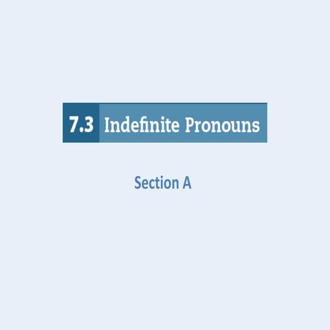 Indefinite pronouns | PPT