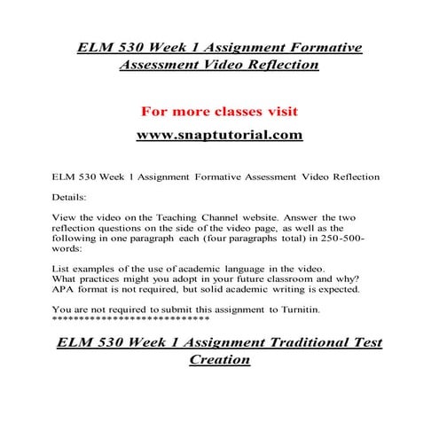 Elm 500 how learning occurs entire course | DOCX