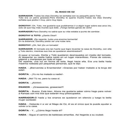 Guion de el mago de oz | DOCX